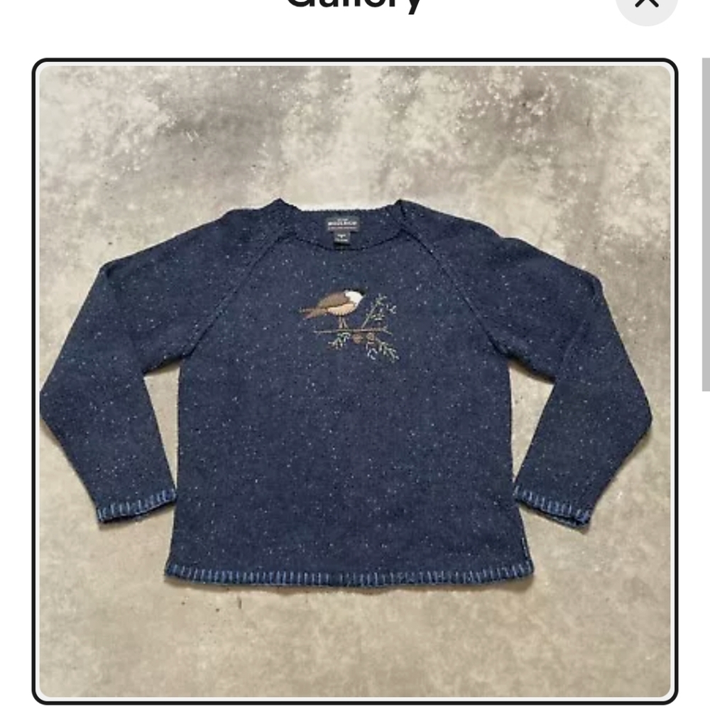 Woolrich Women's Blue Sweater With Bird Design - Gem